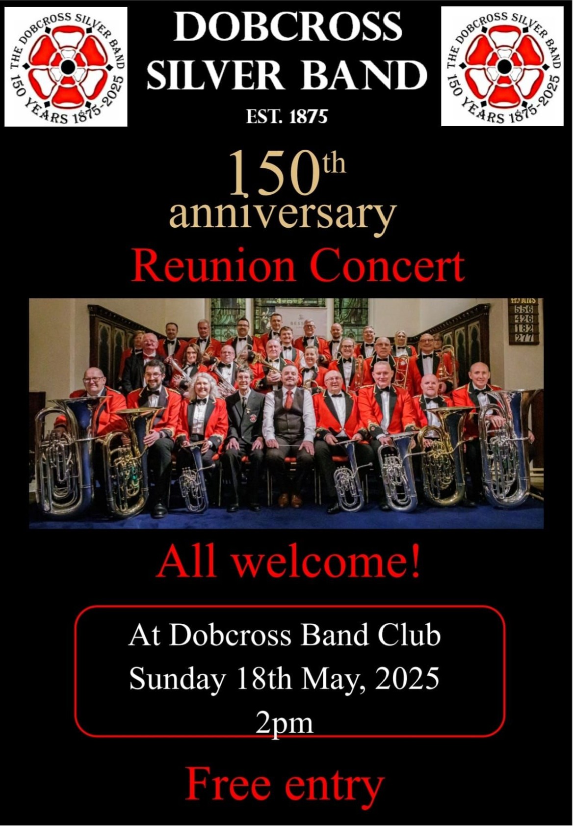 150th Anniversary “Reunion” Concert – Sun 18th May @2pm – Dobcross ...
